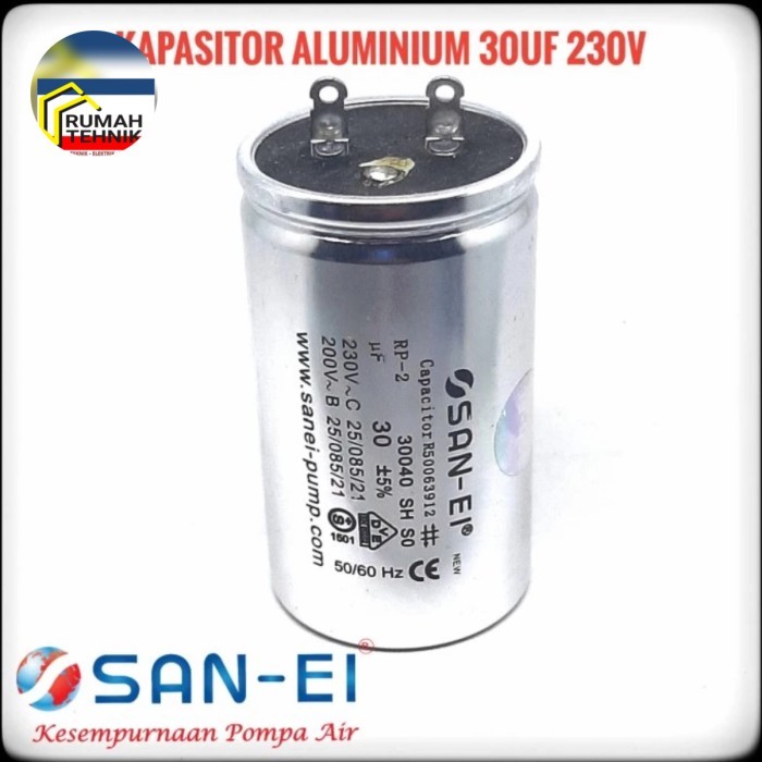 Jual STOK TERBARU!! Kapasitor 30uf 250V San ei untuk Pompa shimizu pc 250 | Shopee Indonesia