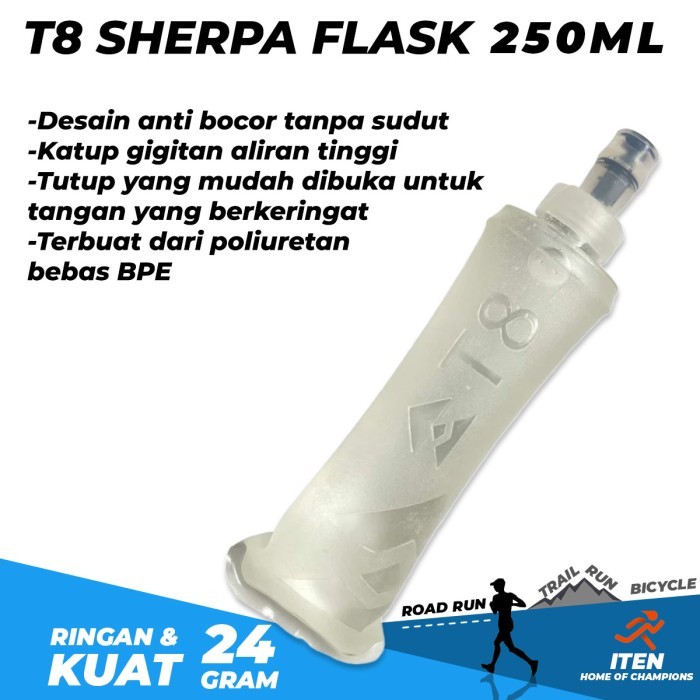 Jual T8 sherpa soft flask 500ml water flask botol minum lari road trail bahan aman bagi ...
