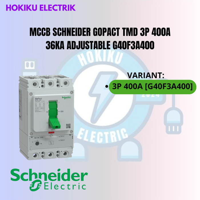 Jual MCCB SCHNEIDER GOPACT TMD 3P 400A 36KA ADJUSTABLE G40F3A400 ...