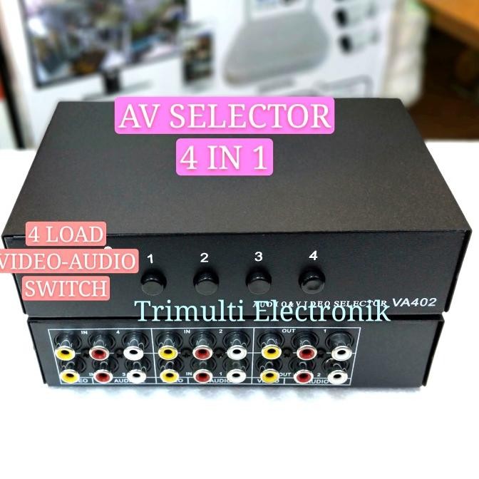 Jual TERBARU - AV Selector Switch RCA 4 load Video Audio | Shopee Indonesia