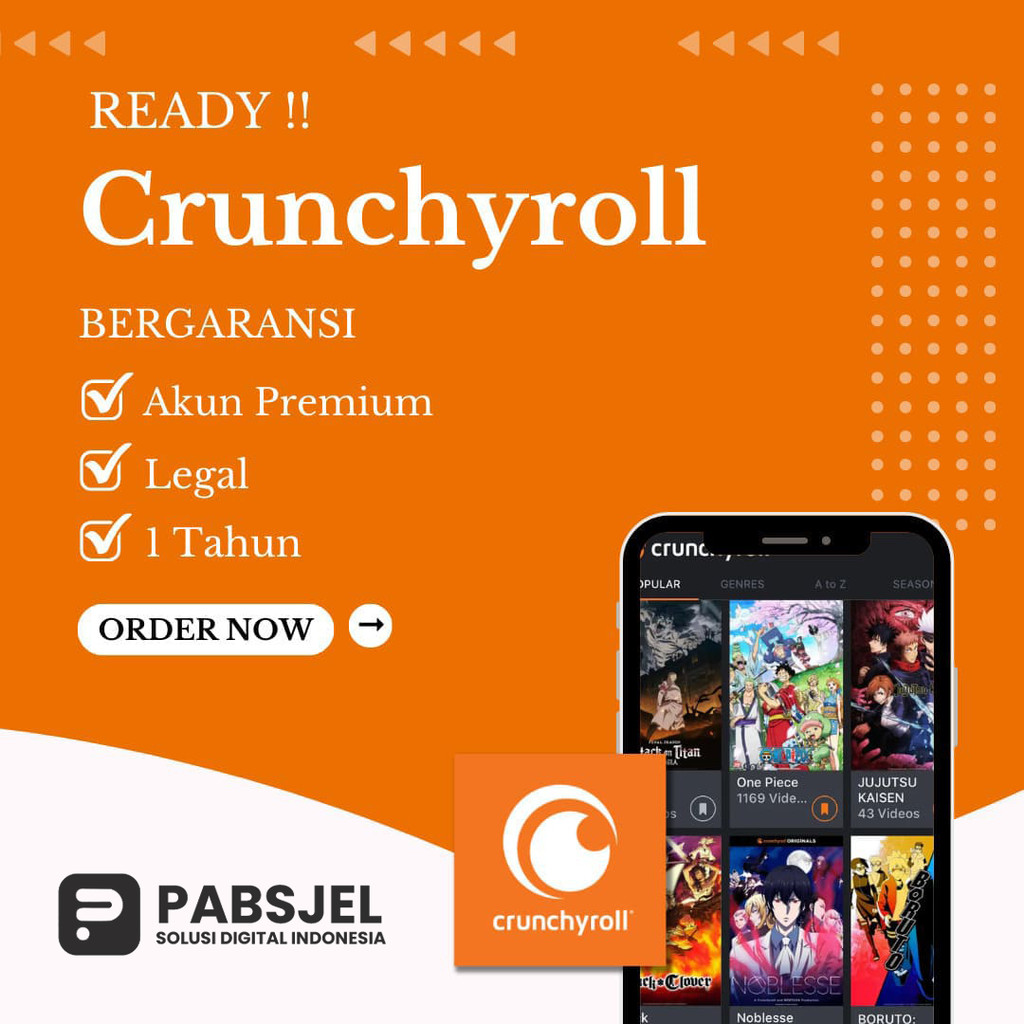 Jual Crunchyroll Mega Fan Premium 1 Tahun Full Garansi Termurah (Proses ...