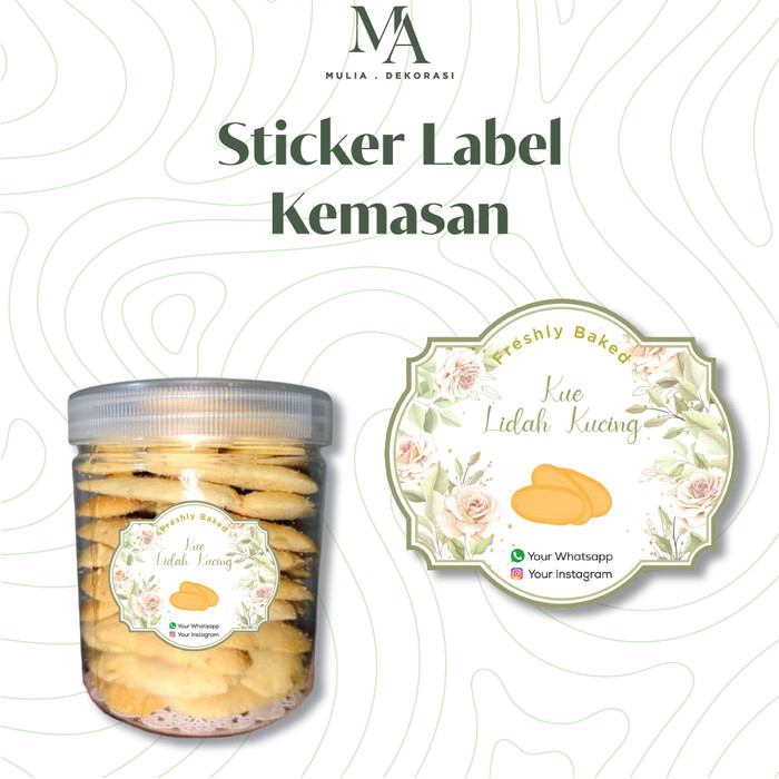Jual Sticker Toples Kue Kering Hampers Label Custom Segel Kemasan ...