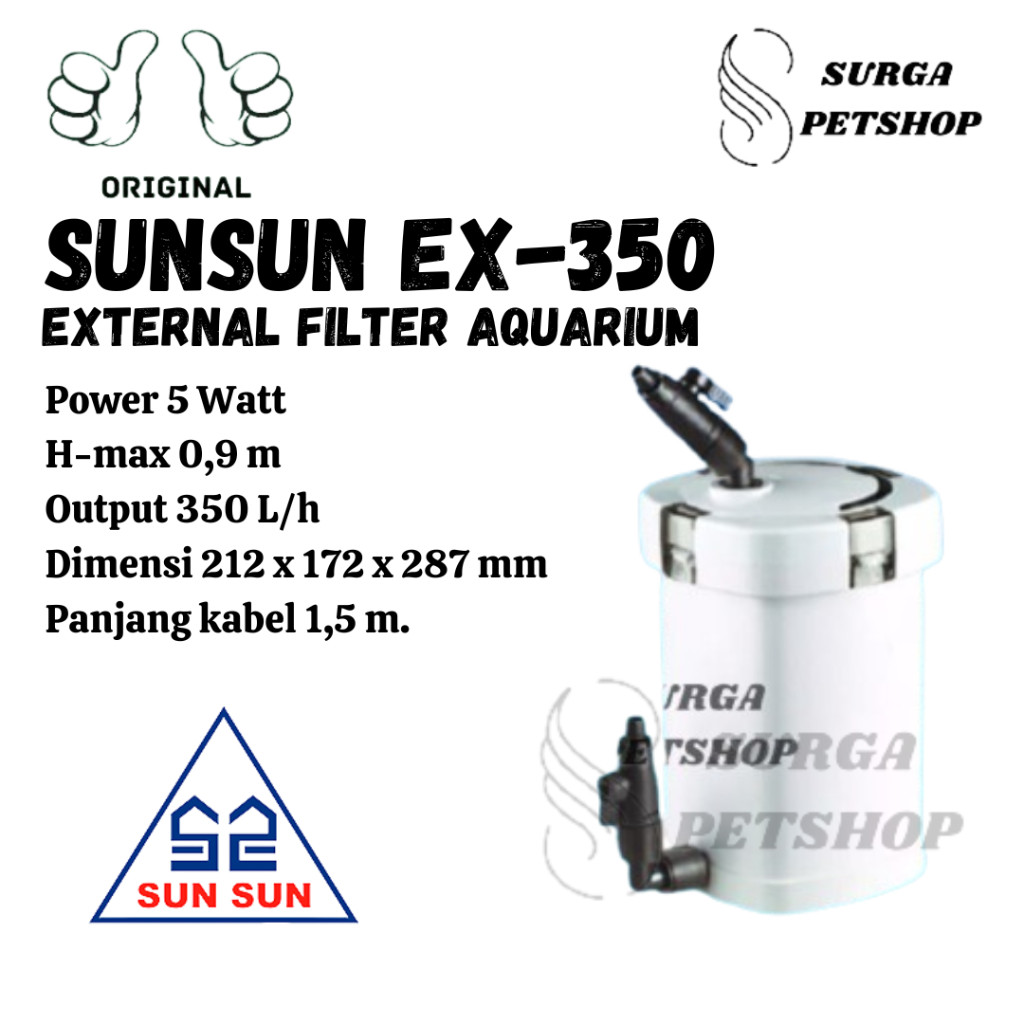 Jual SUNSUN EX 350 Filter Eksternal Akuarium Kolam Ikan Canister EX350 ...