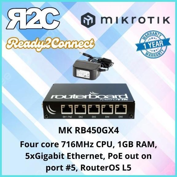 Jual Berkualitas Mikrotik Rb450Gx4 Router And Wireless Indoor | Shopee ...