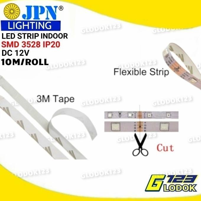 Jual Lampu LED Strip 3528 IP20 IP 20 DC 12V Flexible Putih Biru Indoor ...