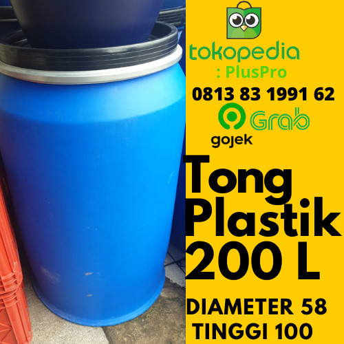 Jual TONG BIRU 200 LITER [100% BARU] PLASTIK HDPE 200 LITER / DRUM TONG ...