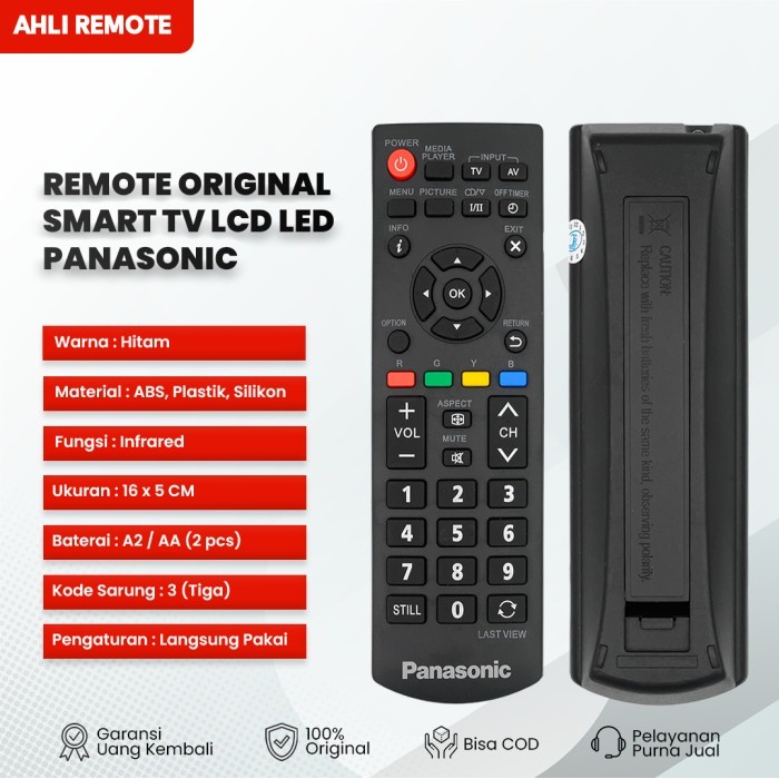 Jual Remote TV Panasonic LCD LED N2QAYB / Remot LED LCD Panasonic | Shopee Indonesia