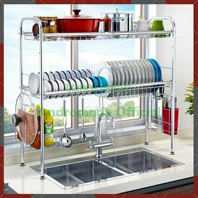 Jual Rak Wastafel Peniris Piring Stainless Steel Dish Drying Rack LDJ ...