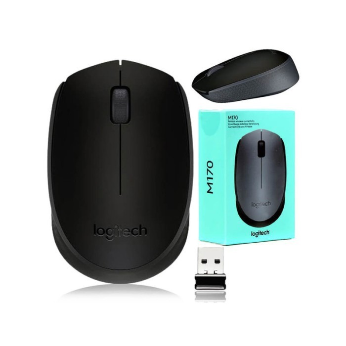 Jual Logitech Mouse Wireless M170 Black Hitam Tanpa Kabel Original ...