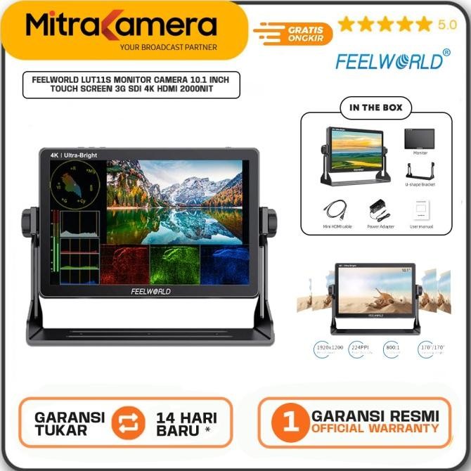 Jual Feelworld Lut11S Monitor Camera 10.1 Inch Touch Screen 3G Sdi 4K Hdmi 2000Nit New Stok ...