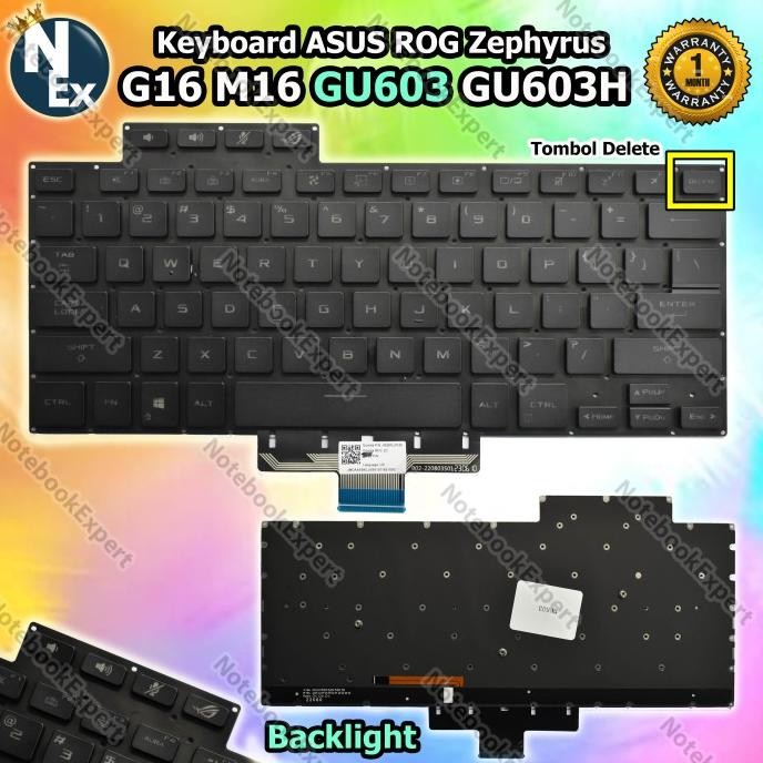 Jual CO Keyboard Asus Zephyrus ROG G16 M16 GU603 GU603H Black with ...