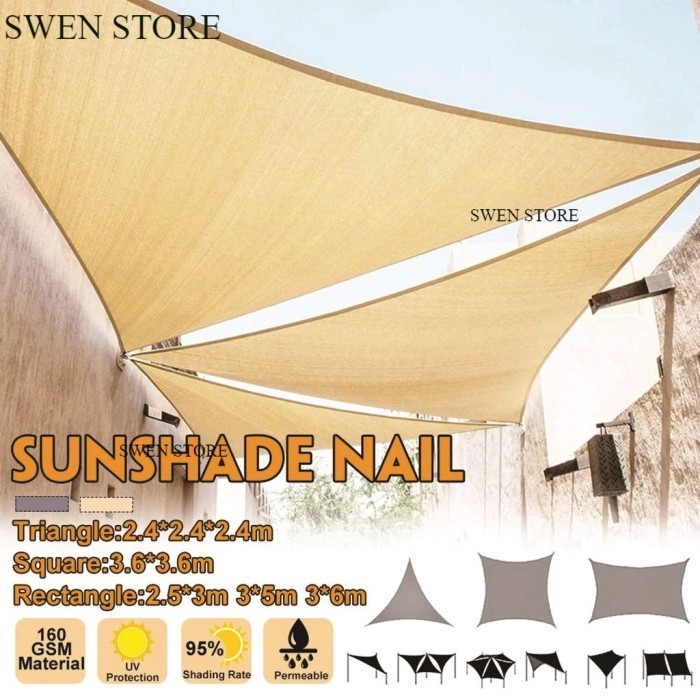Jual Tenda kanopi awning taman bentuk segitiga ukuran 2x3x3 m Bahan ...