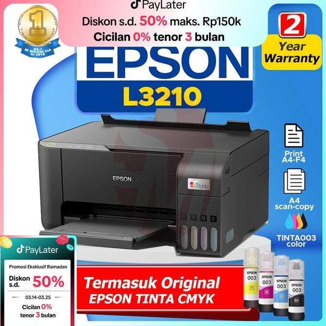 Jual CO Printer Epson L3210 A4 ECOTANK All in One InkTank | Shopee Indonesia