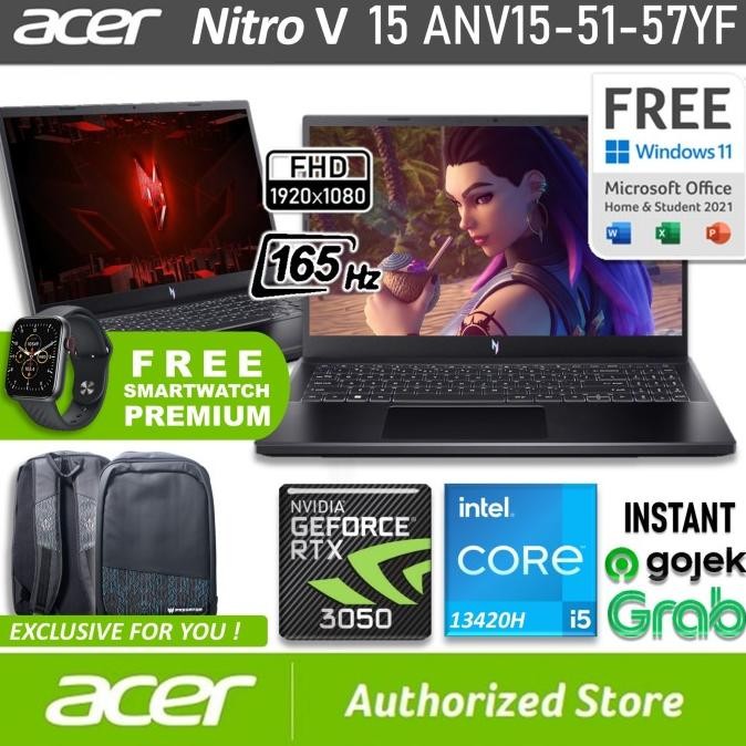 Jual ACER NITRO V 15 ANV15 51 53WR RTX3050 I5 13420H 8/512GB SSD W11 ...