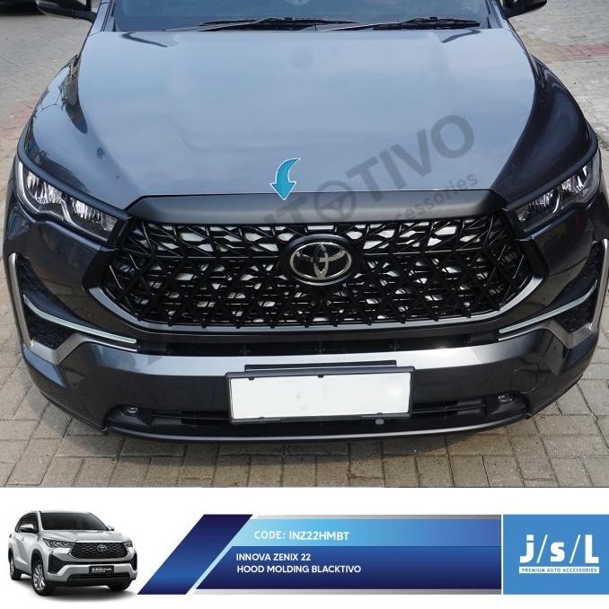 Jual Innova Zenix Hood Molding Blacktivo JSL Lis Kap Mesin Hitam Doff ...