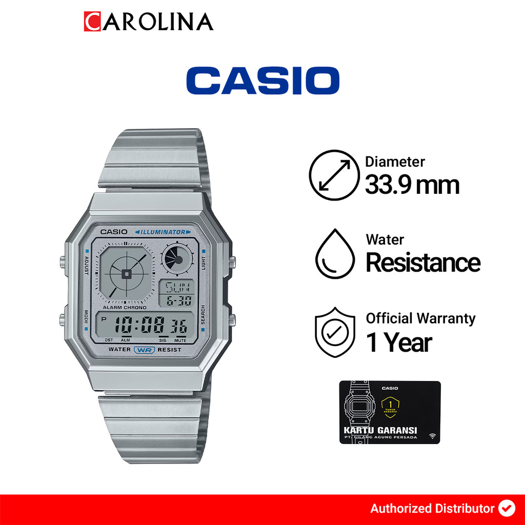 Jual Jam Tangan Unisex CASIO Vintage A130WE-7A Digital Dial Stainless Steel Strap | Shopee Indonesia