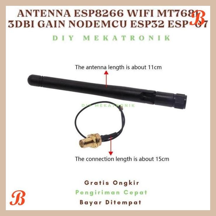 Jual | DE | ANTENA ESP8266 PENGUAT SINYAL WIFI MT7681 3 DBI NODEMCU ...