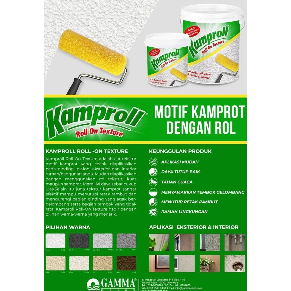 Jual Kamproll Ivory 5Kg - Cat Tekstur Ekonomis Dengan Roll Original Dan ...