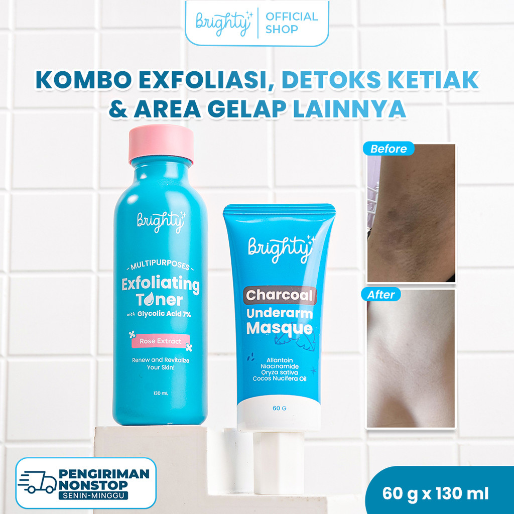 Jual Brighty Charcoal Underarm Masque X Multipurpose Exfoliating Toner Paket pencerah ketiak ...