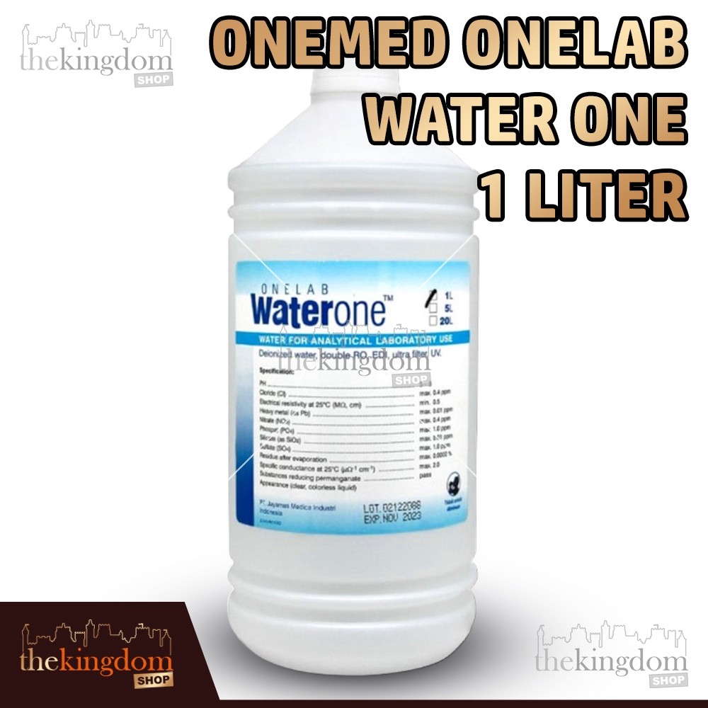 Jual Onemed Onelab Water One 1 Liter Deionized 1L Aquades Air Steril Purified WaterOne | Shopee ...