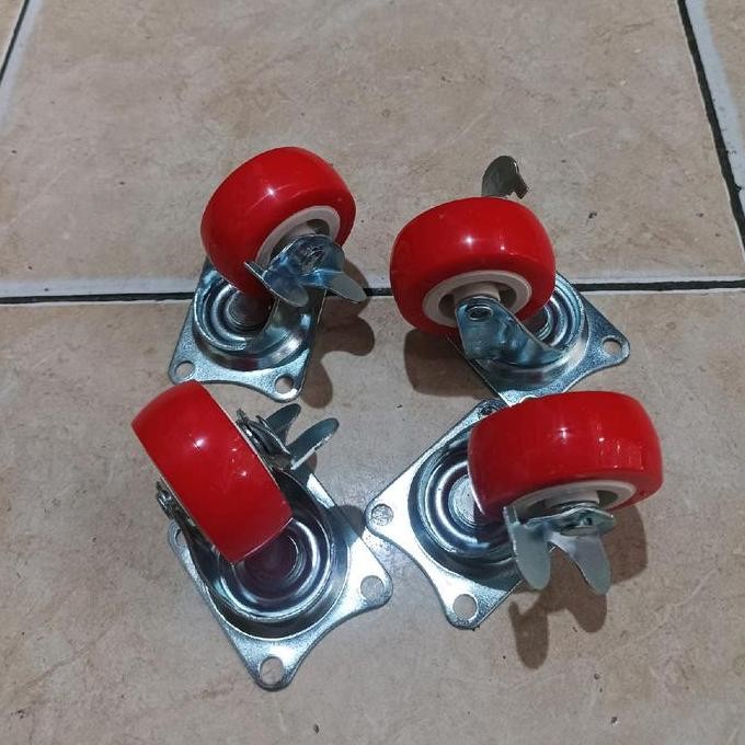 Jual Roda Etalase 2 Inch Bahan Pu Heavy Duty Ada Rem Atau Roda Trolly ...