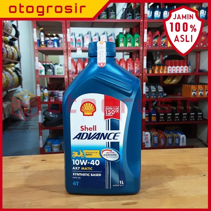Jual SHELL - OLI SHELL ADVANCE MATIC 4T AX7 1L ( 1000 mL ) 10W-40 | Shopee Indonesia