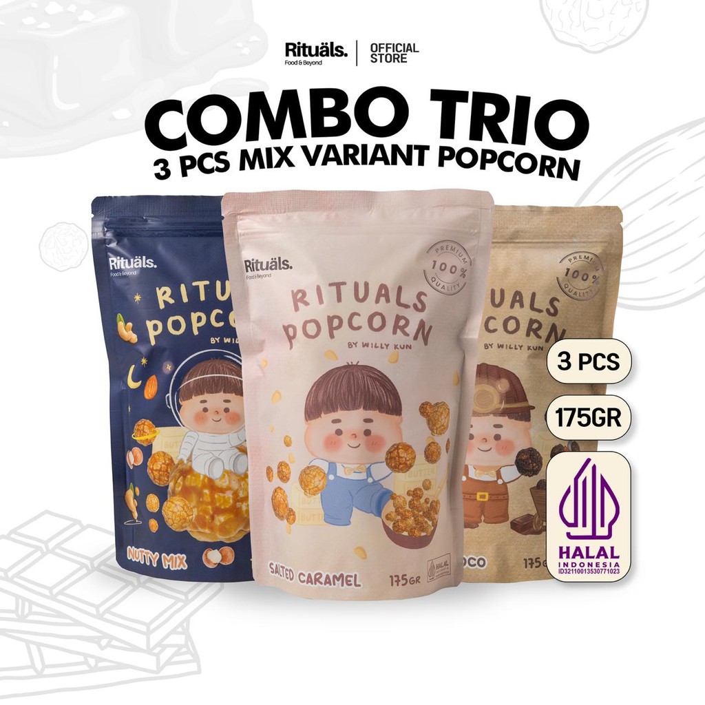 Jual Rituals Food [Combo Trio Mix] 1 Salted Caramel Popcorn + 1 Double ...