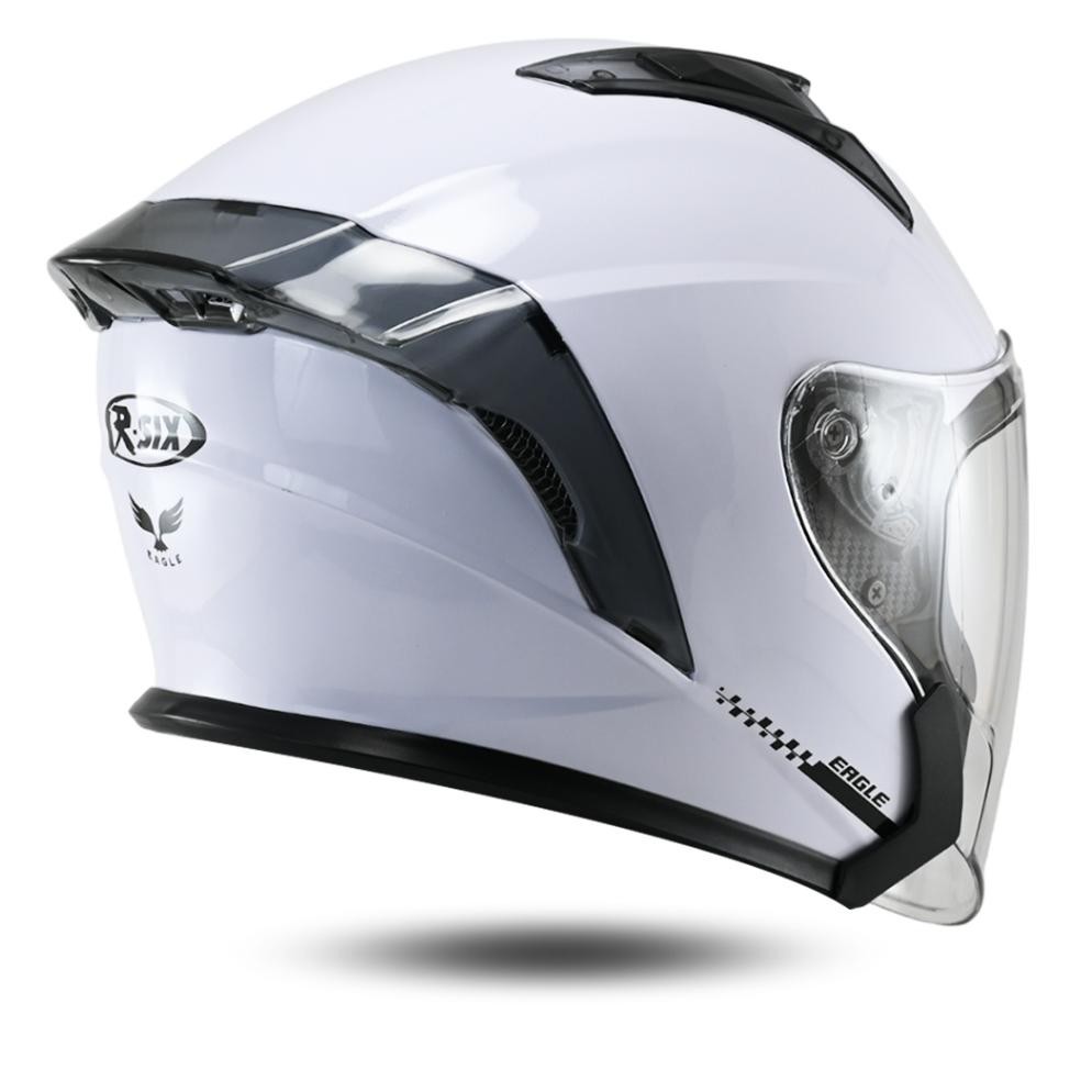 Jual jk-54 Helm Pria R SIX EAGLE Half Face Free Spoiler Viral | Shopee ...