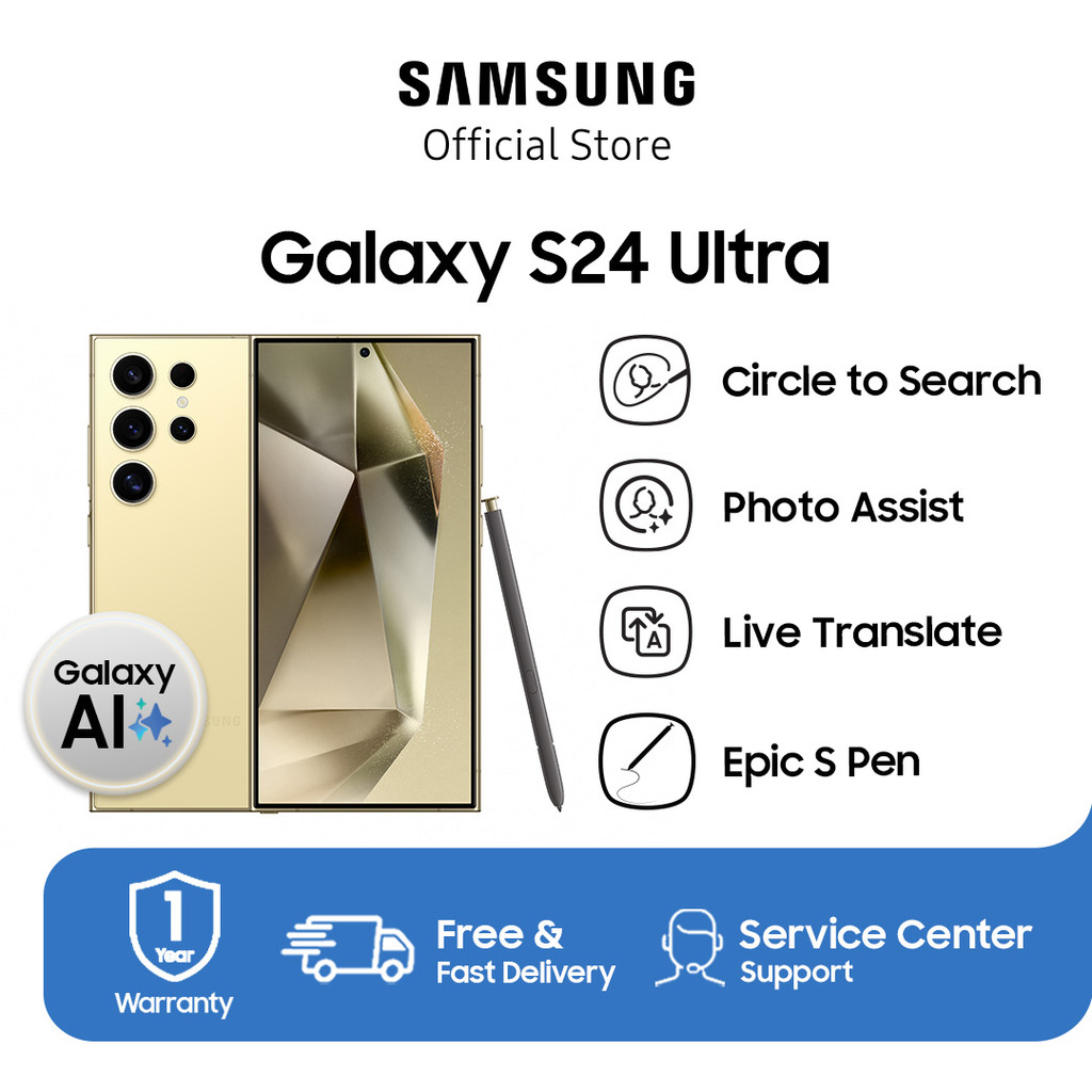 Jual Samsung Galaxy S24 Ultra 12/256GB-Titanium Yellow,Smartphone AI ...