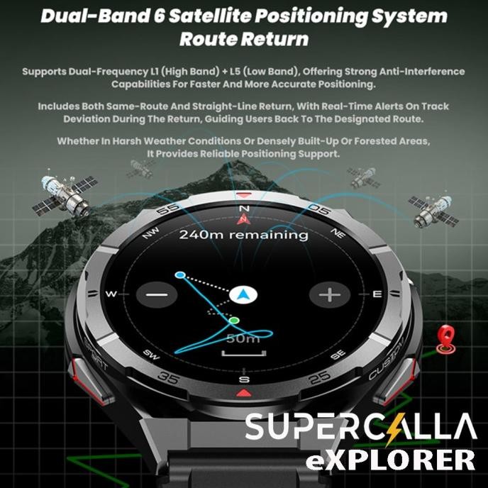 Jual SUPERCALLA EXPLORER GPS DUAL-BAND 6 SATELLITES SMART WATCH 1804T ...