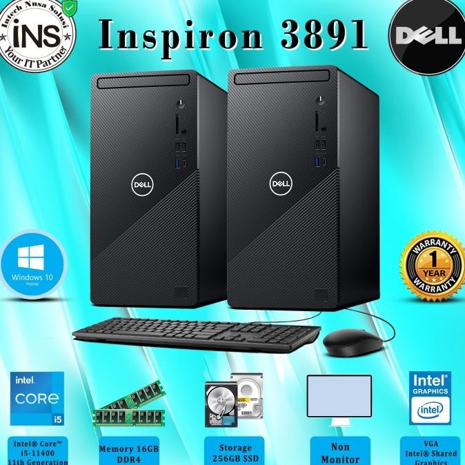 Jual CPU DELL Inspiron 3891 MT i5-11400 16GB 256GB SSD DVDRW W10HSL OHS ...