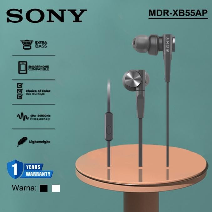 Jual Earphone Sony Mdr-Xb55Ap Handsfree In-Ear Extra Bass With ...
