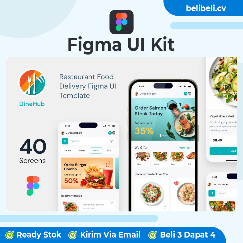 Jual Dinehub Restaurant Food Delivery UI - Premium Figma UI Kit ...