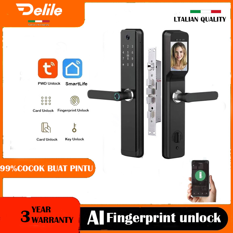 Jual SmartLock /Digital Lock /DELILE Super Smartlock H12 Tuya /Face ...