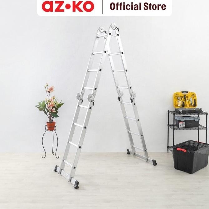 Jual Azko Fixsteps Tangga Lipat Aluminium Multifungsi 4X4 4.4 Mtr New ...