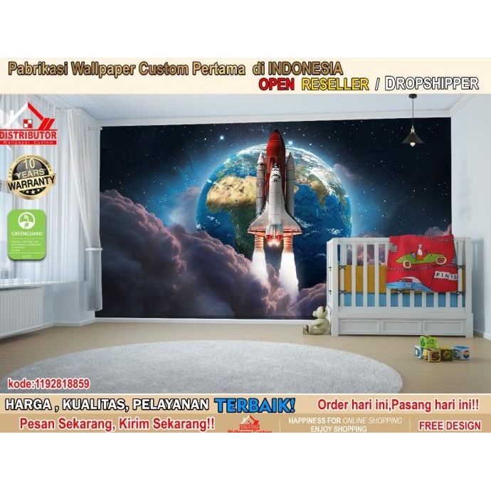 Jual Diskon Wallpaper Dinding Custom Tema Astronot | Wallpaper Custom ...