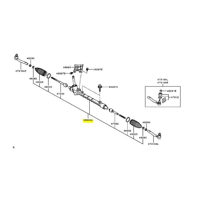 Jual Mitsubishi Motors Gear & Link Assy Power Steering Rack Steer ...