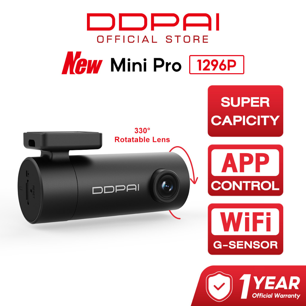 Jual DDPAI Mini Pro Dash Cam 1296p Full HD 140° Night Vision G-Sensor ...