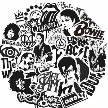 Jual Promo Sticker Bomb Music rock Band Stiker band hitam putih 028 COD ...