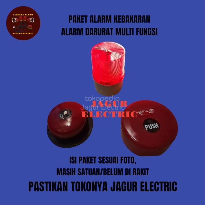 Jual Tombol Fire Alarm+Bell Kring+Lampu Rotary(Paket Alarm Kebakaran ...