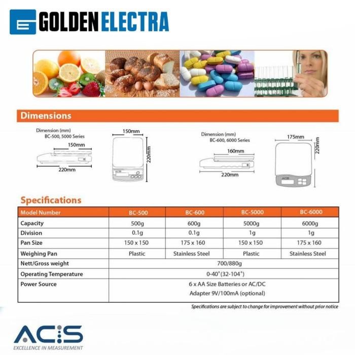 Jual Timbangan Dapur Digital Kapasitas 5Kg, Acis / Bc-5000 Compact Scale Original Dan Terpercaya ...
