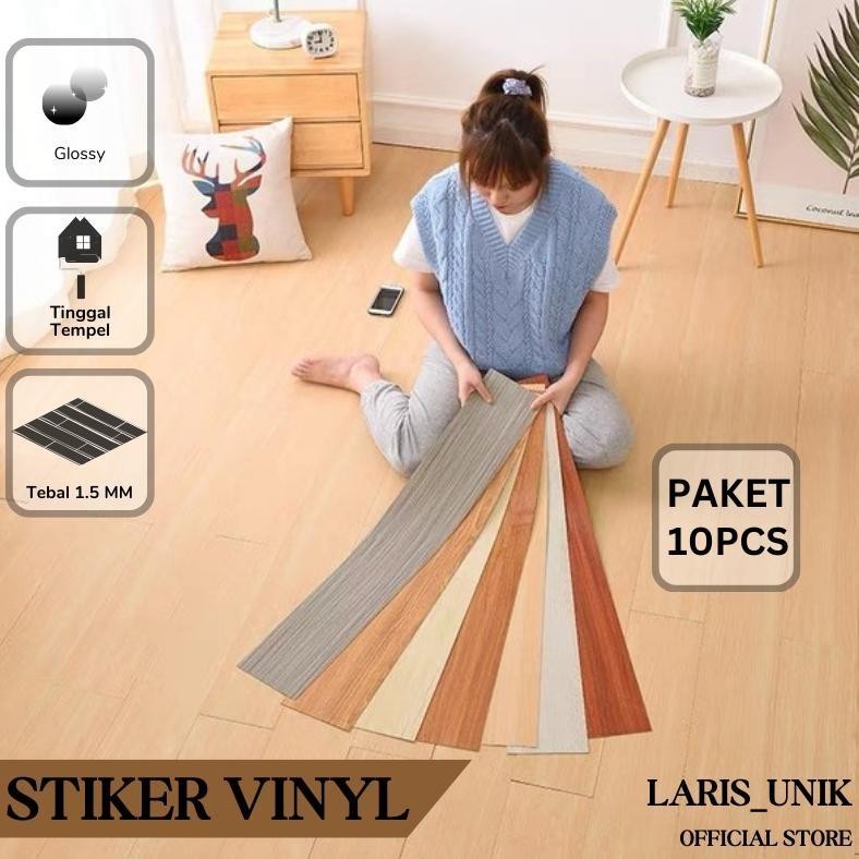 Jual 10 PCS Stiker Lantai Vinyl Wallpaper Dinding Parket Motif Kayu Premium Sticker Vinyl Lantai ...