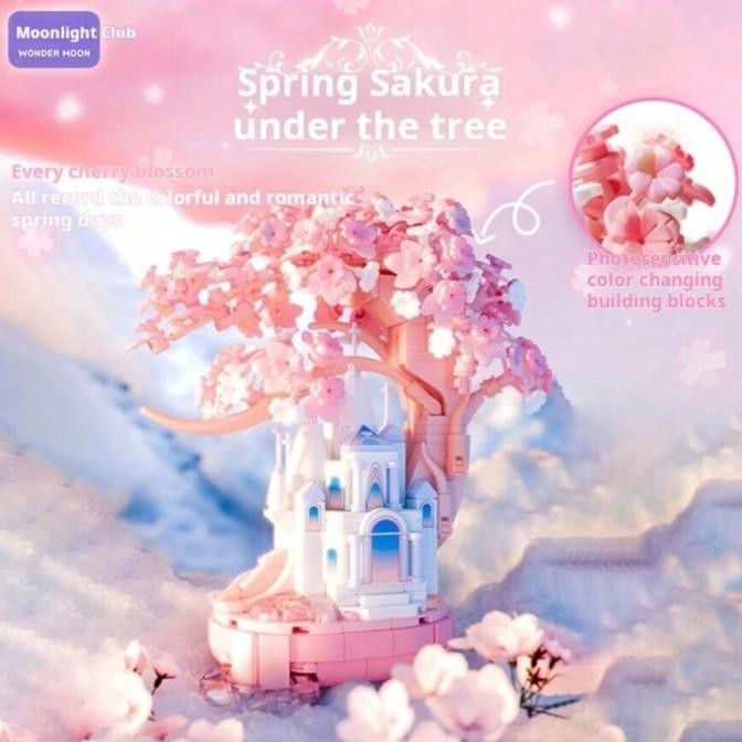 Jual OHSOME Wonder Moon Flowers Tree Block Mainan Rakit Brick Blok ...