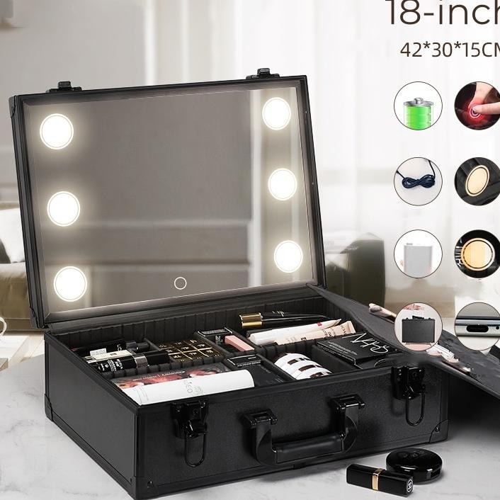 Jual Beauty Maeup Cae Full Built In Leda Maeup Lampu Led Maeupartit Bag ...