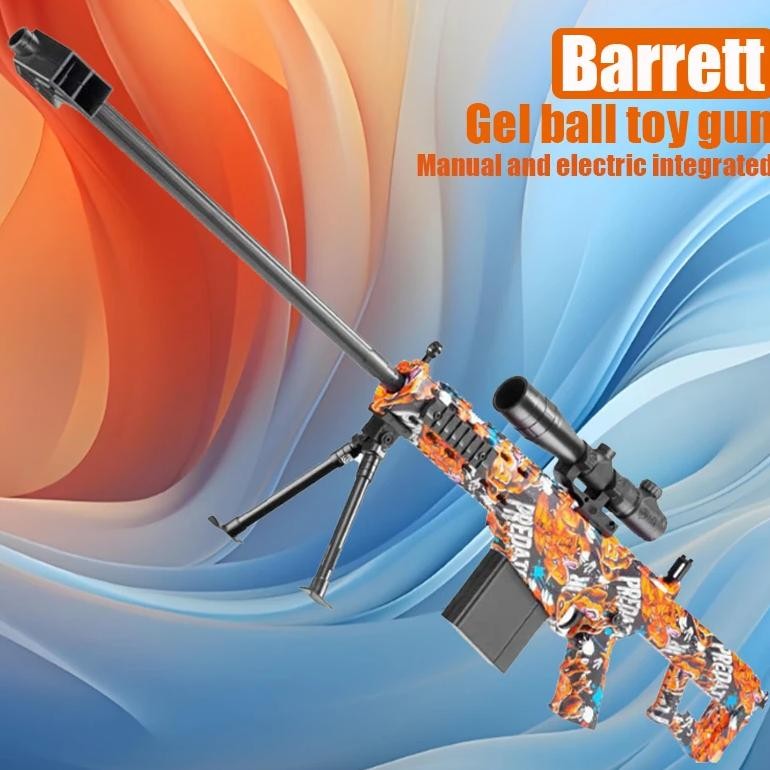 Jual High-Speed Barrett Sniper Gun Toy With Gel Jet Bomb - 7.4V Dual/Automatic Mode Fully ...
