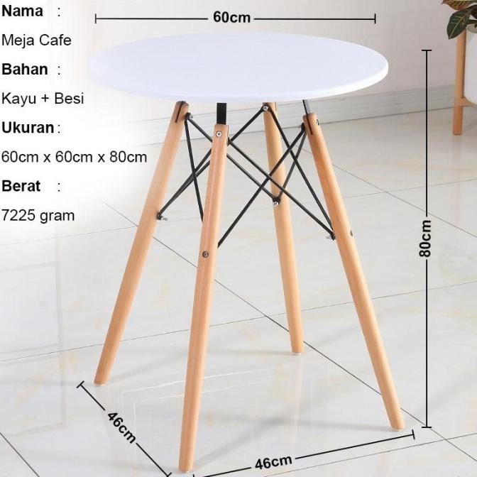 Jual Meja Cafe Meja Bulat Minimalis Meja Eames Dining Table Bahan Kayu ...