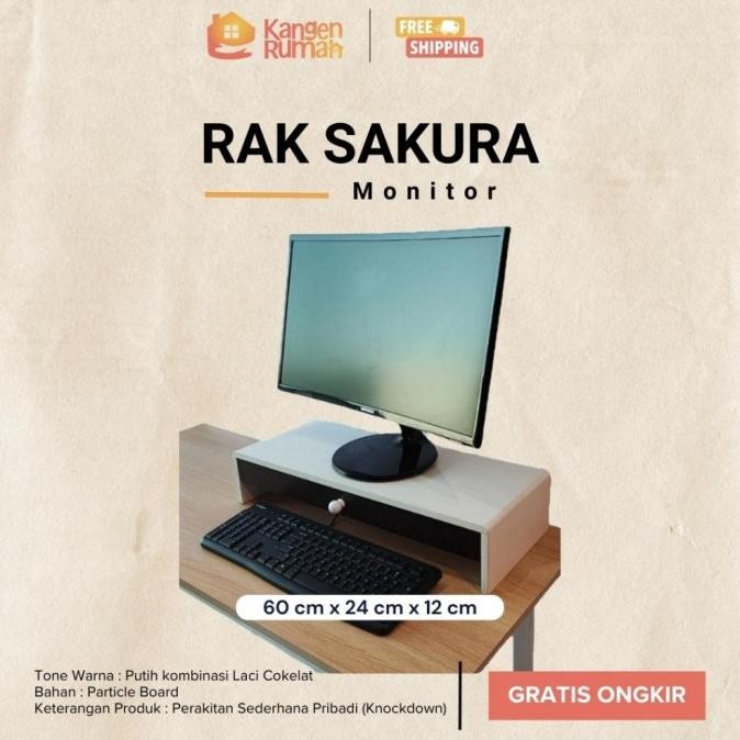 Jual Stand Monitor Rak Monitor laci Sakura | Shopee Indonesia