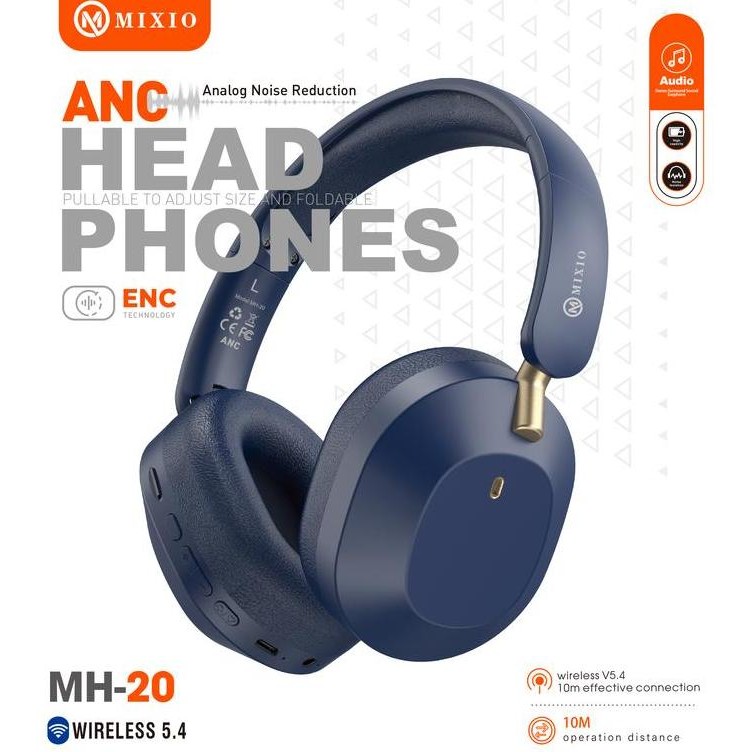 Jual Grosir Mixio Mh-20 Anc Bluetooth Headphones With Mic Hi-Res Hybrid ...