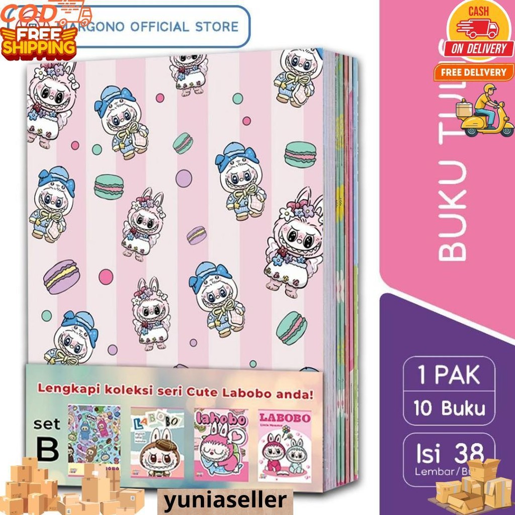 Jual Buku Tulis Cute Labobo La Bubu 38 Lembar - 10 Buku D Promo 4.4 ...