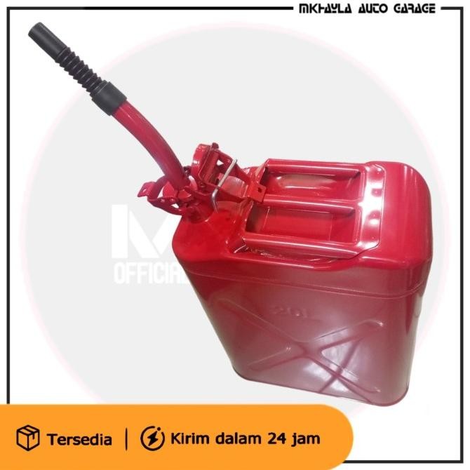 Jual Jerigen Besi 20 Liter + Corong - Model Tutup Klip - Jerigen ...